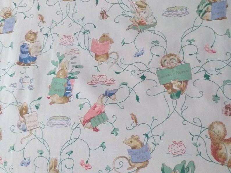 Peter Rabbit Fabric 1950s & Various Vintage Beatrix Potter Fabrics ...