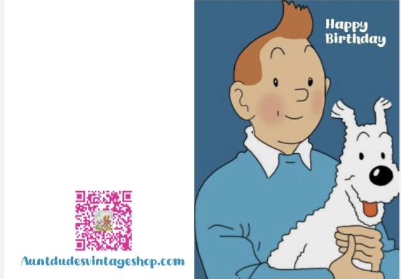 Tintin & Snowy Happy Birthday and Greetings Cards Gorgeous Tintin and ...