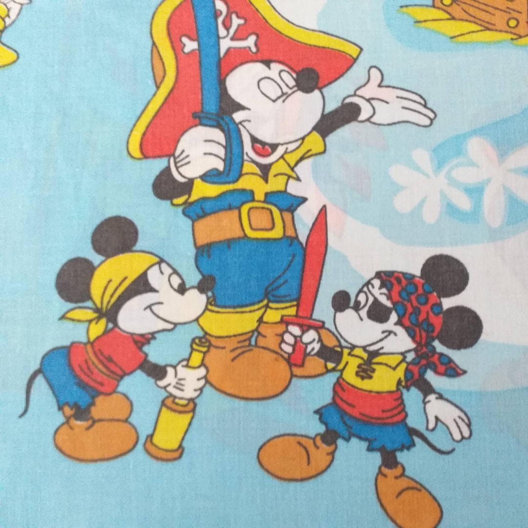 Mickey Mouse Disney Fabrics Vintage 1970s Reclaimed Disney Fabrics ...
