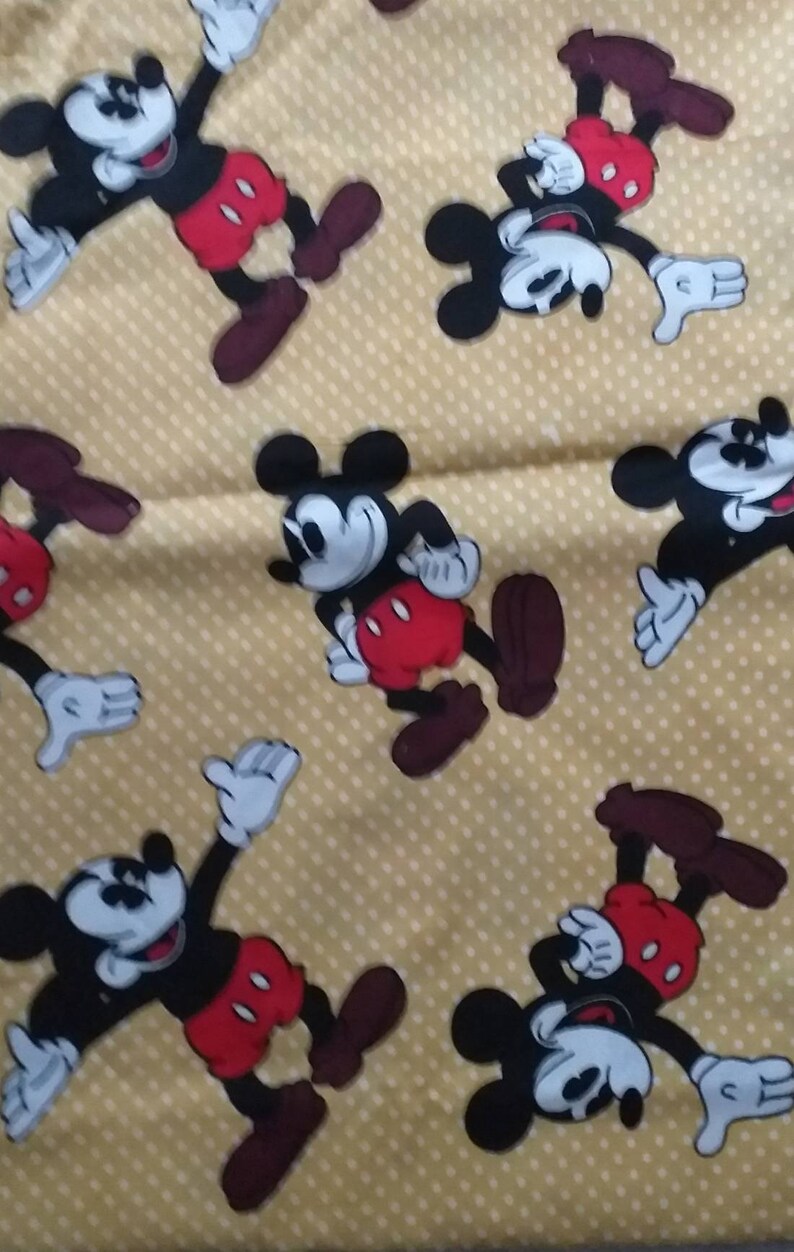Mickey Mouse Fabric Vintage Walt Disney Mickey Mouse Fabric - Etsy