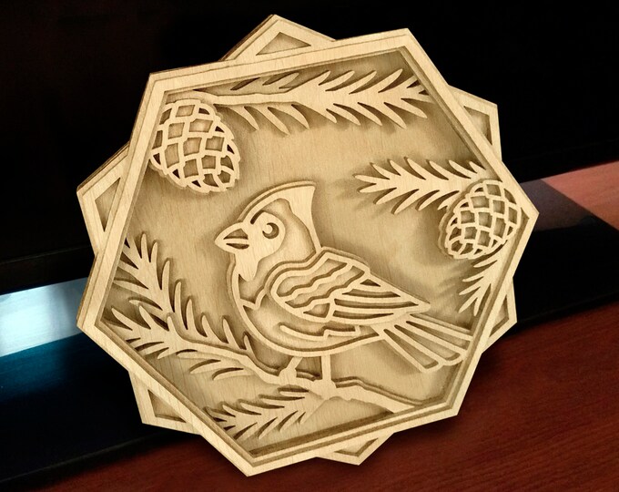 C185-cardinal - Scroll Saw Pattern (pdf, Dxf, Svg, Eps) - Etsy