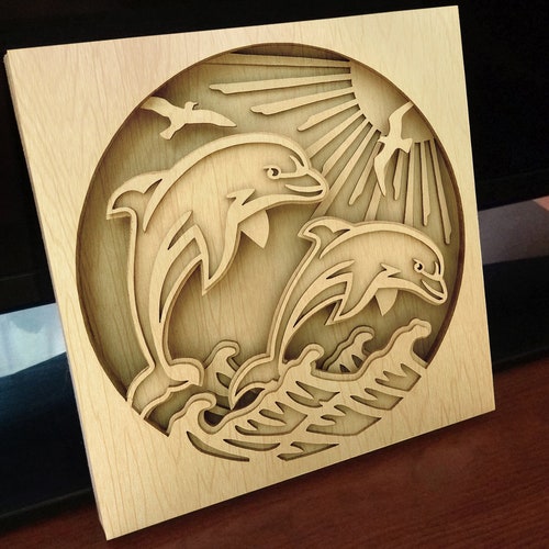 C108-dolphins Scroll Saw Pattern pdf Dxf Svg Eps - Etsy