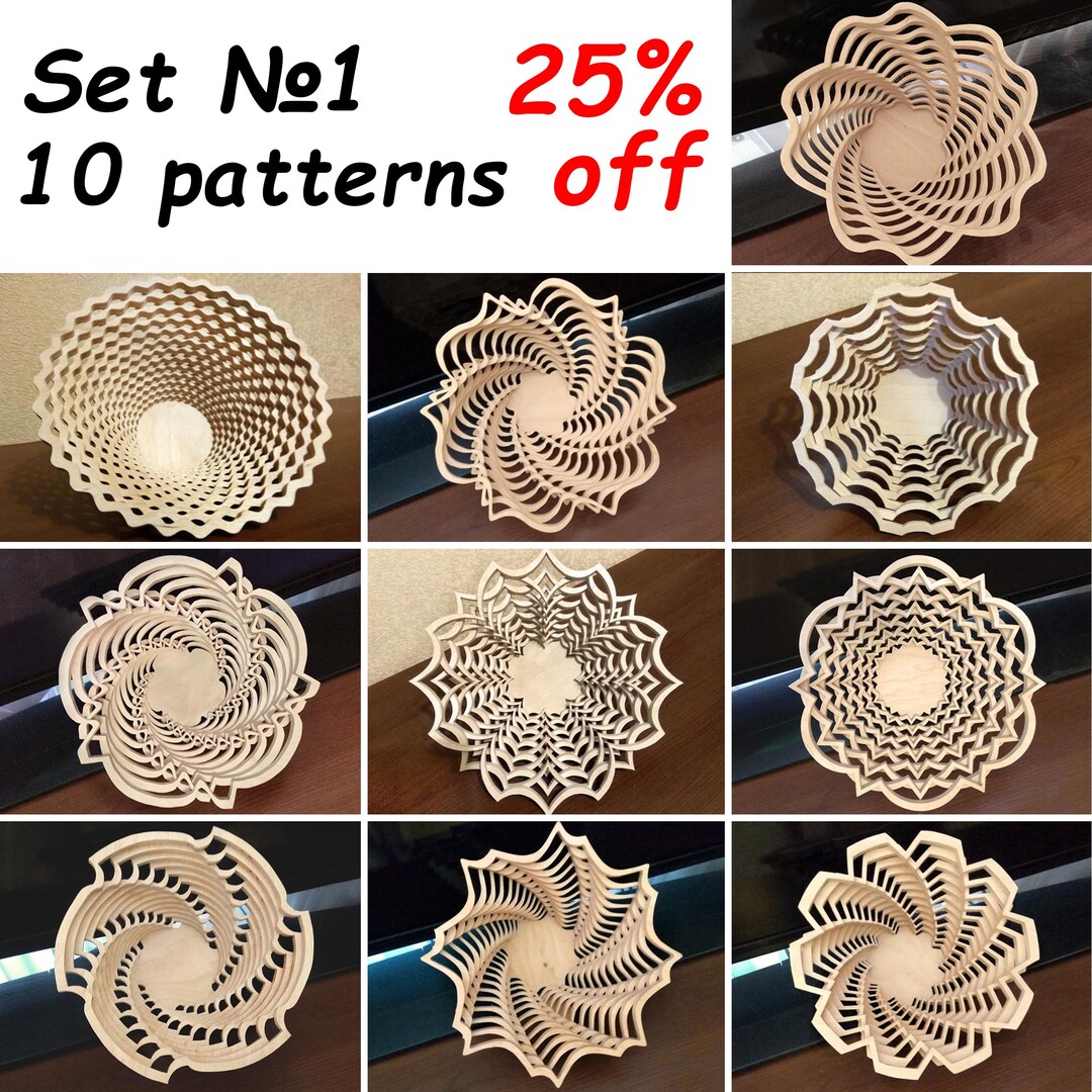 Bowls Set 1 - Scroll Saw Patterns (pdf, Dxf, Svg, Eps) - Etsy