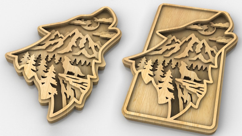 C224-wolf Scroll Saw Pattern pdf Dxf Svg Eps - Etsy