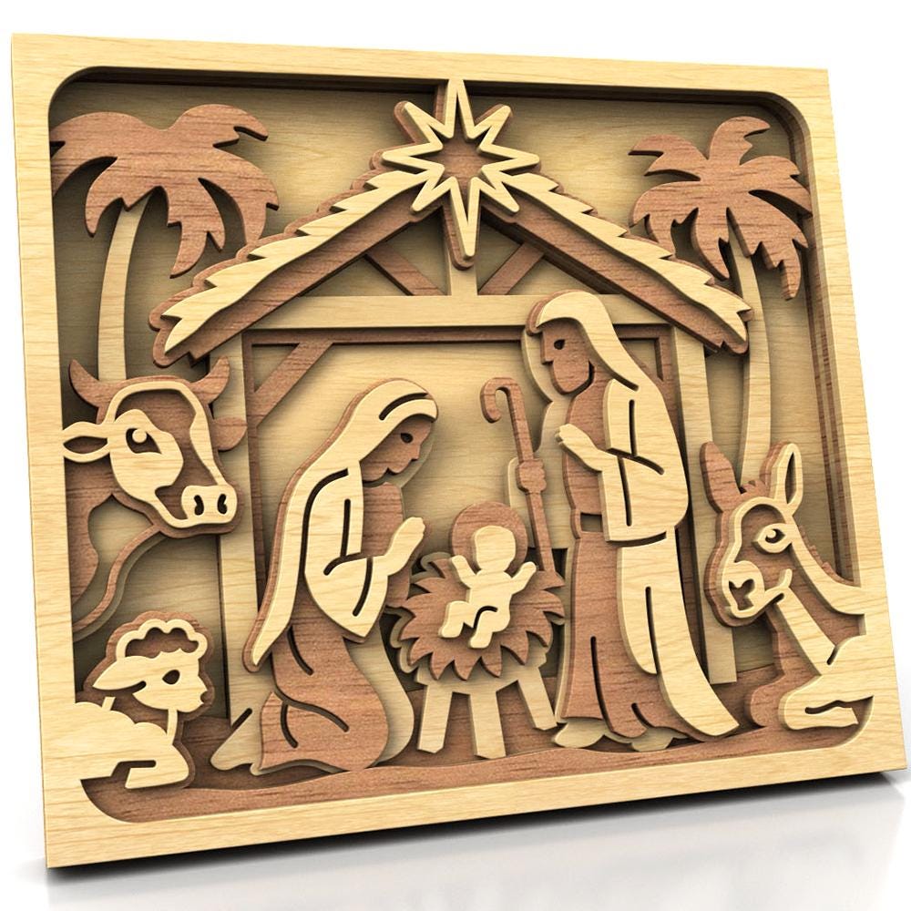 C298-nativity Scene - Scroll Saw Pattern (pdf, Dxf, Svg, Eps) - Etsy