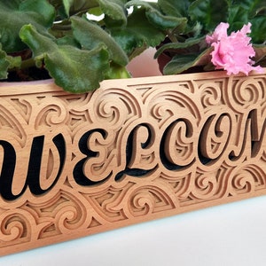 C27-welcome - Scroll Saw Pattern (pdf, Dxf, Svg, Eps) - Etsy