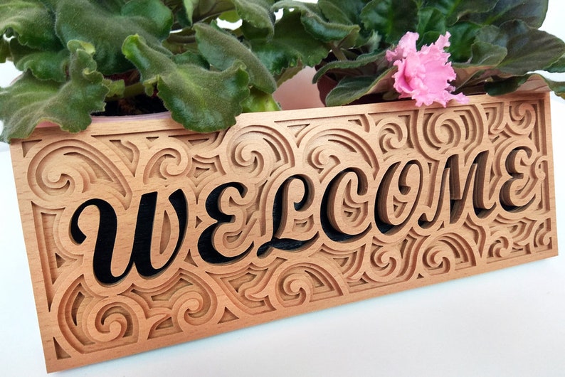 C27-welcome Scroll Saw Pattern pdf Dxf Svg Eps - Etsy