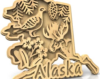 C240-maine Scroll Saw Pattern pdf Dxf Svg Eps - Etsy