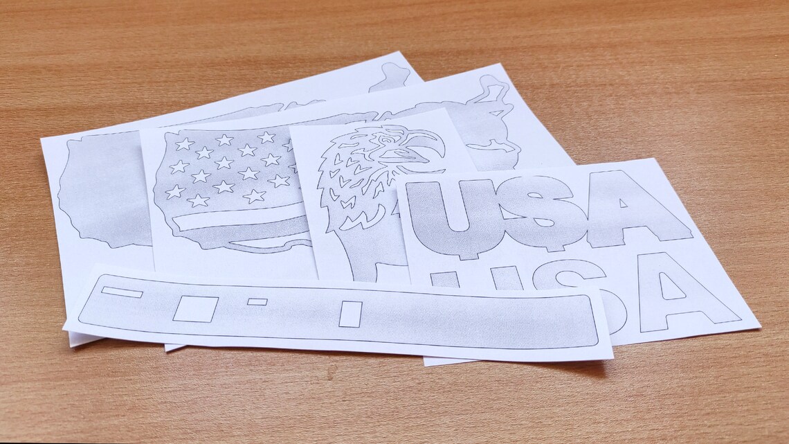 C177-eagle-flag - Scroll Saw Pattern (pdf, Dxf, Svg, Eps) - Etsy