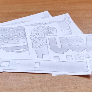 C177-eagle-flag - Scroll Saw Pattern (pdf, Dxf, Svg, Eps) - Etsy