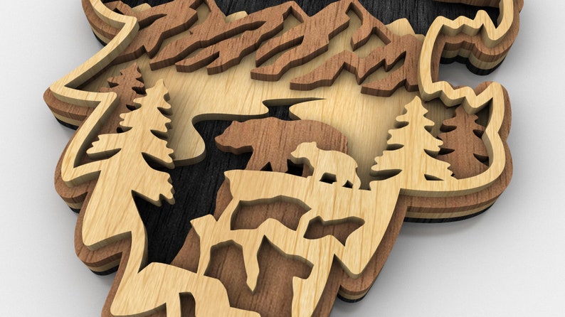 C227-bear Scroll Saw Pattern pdf Dxf Svg Eps - Etsy