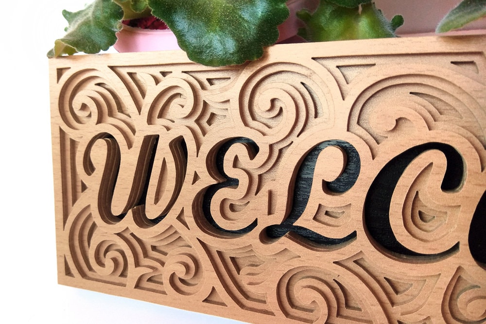 C27-welcome Scroll Saw Pattern pdf Dxf Svg Eps | Etsy