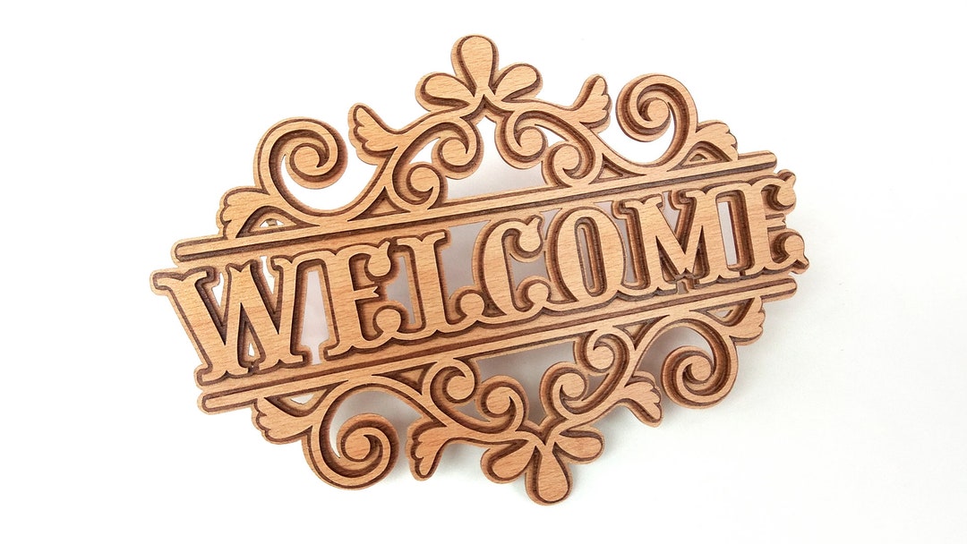 C101-welcome Scroll Saw Pattern pdf Dxf Svg Eps - Etsy