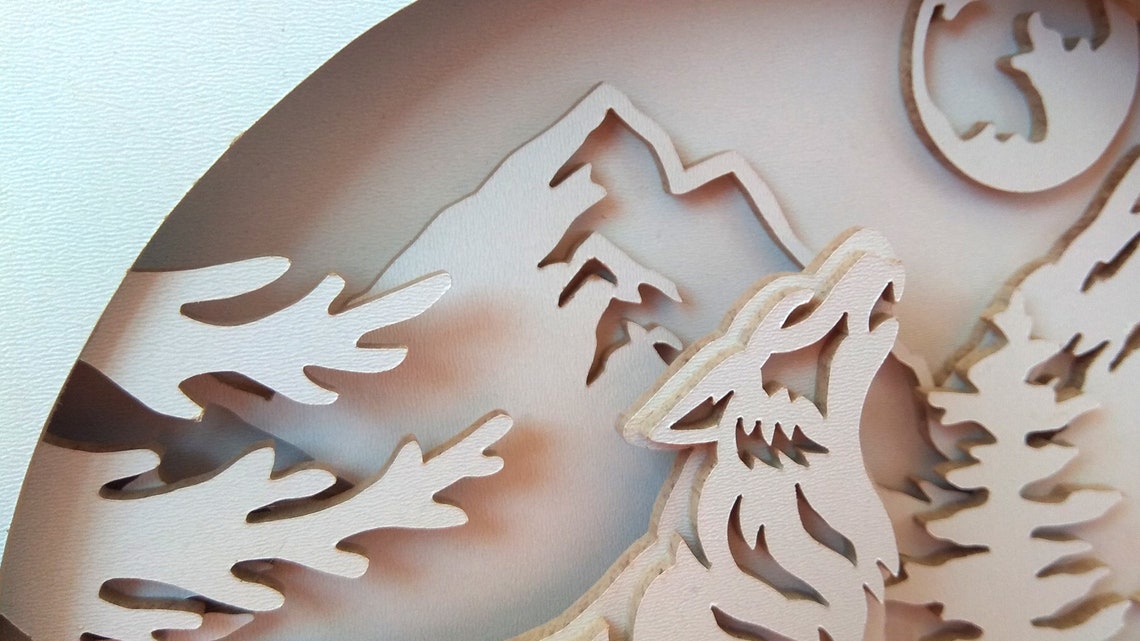 C76-wolf Scroll saw pattern pdf dxf svg eps | Etsy