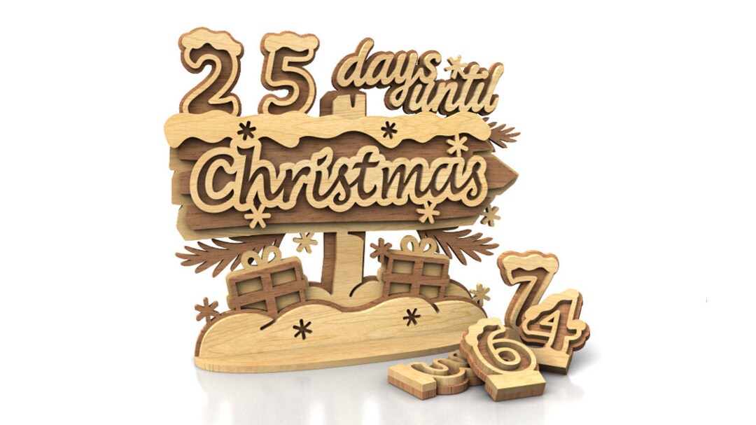 C245-christmas Calendar - Scroll Saw Pattern (pdf, Dxf, Svg, Eps) - Etsy