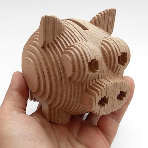 C66-piggy Bank - Scroll Saw Pattern (pdf, Dxf, Svg, Eps) - Etsy