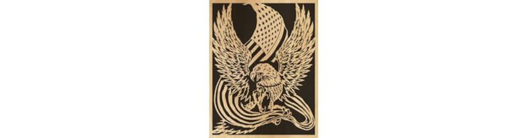 111-eagle-flag - Scroll Saw Pattern (pdf, Jpg, Dxf, Svg, Eps) - Etsy