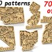 C240-US State Set Scroll Saw Pattern pdf Dxf Svg Eps - Etsy