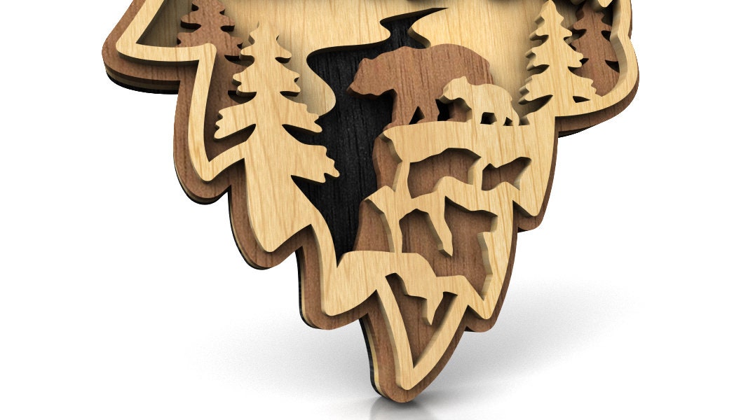 C227-bear Scroll Saw Pattern pdf Dxf Svg Eps - Etsy