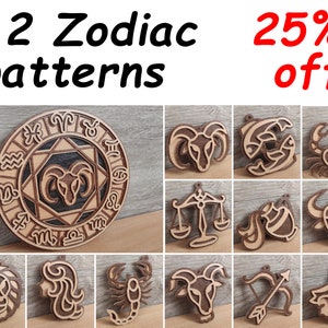 C200-zodiac Signs Set Scroll Saw Pattern pdf Dxf Svg | Etsy