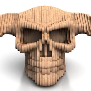 C232-devil Skull - Scroll Saw Pattern (pdf, Dxf, Svg, Eps) - Etsy