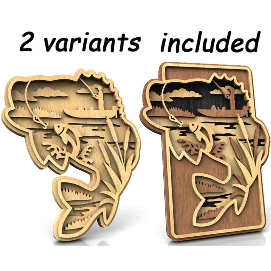 C226-fishing - Scroll Saw Pattern (pdf, Dxf, Svg, Eps) - Etsy