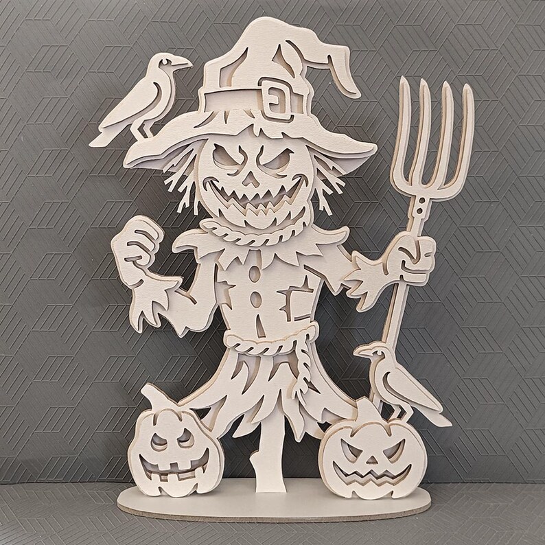 C292-halloween Scarecrow - Scroll Saw Pattern (pdf, Dxf, Svg, Eps) - Etsy