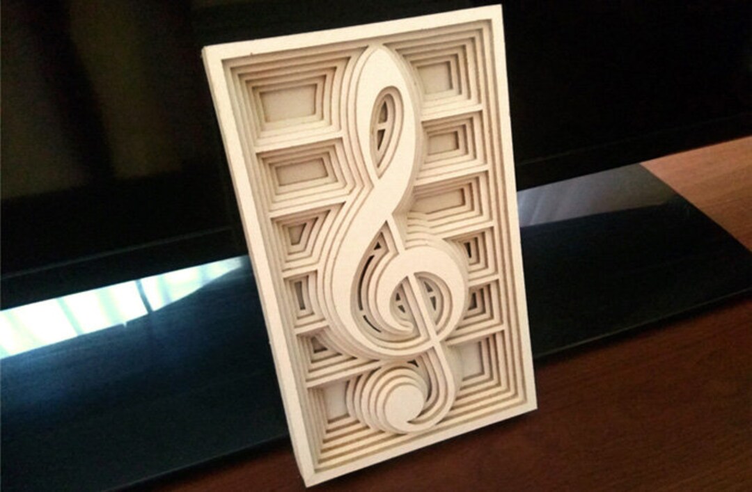 C19-treble Clef - Scroll Saw Pattern (pdf, Dxf, Svg, Eps) - Etsy