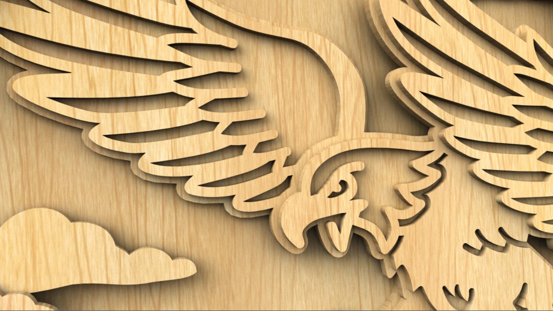 C210-eagle Scroll Saw Pattern pdf Dxf Svg Eps - Etsy