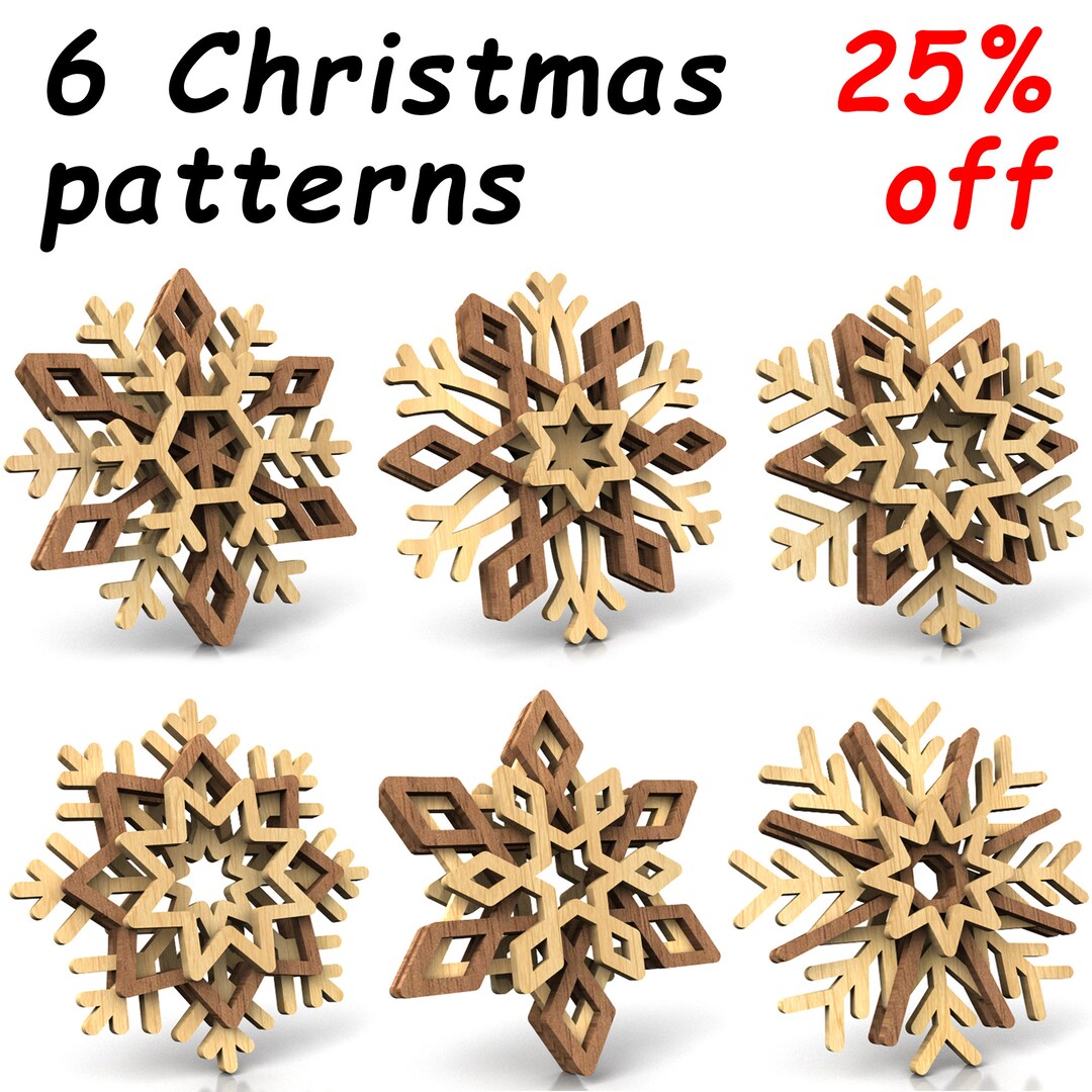 C243-snowflake Set- Scroll Saw Pattern (pdf, Dxf, Svg, Eps) - Etsy