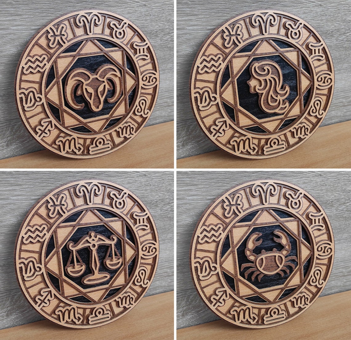 C200-zodiac Signs Set Scroll Saw Pattern pdf Dxf Svg | Etsy