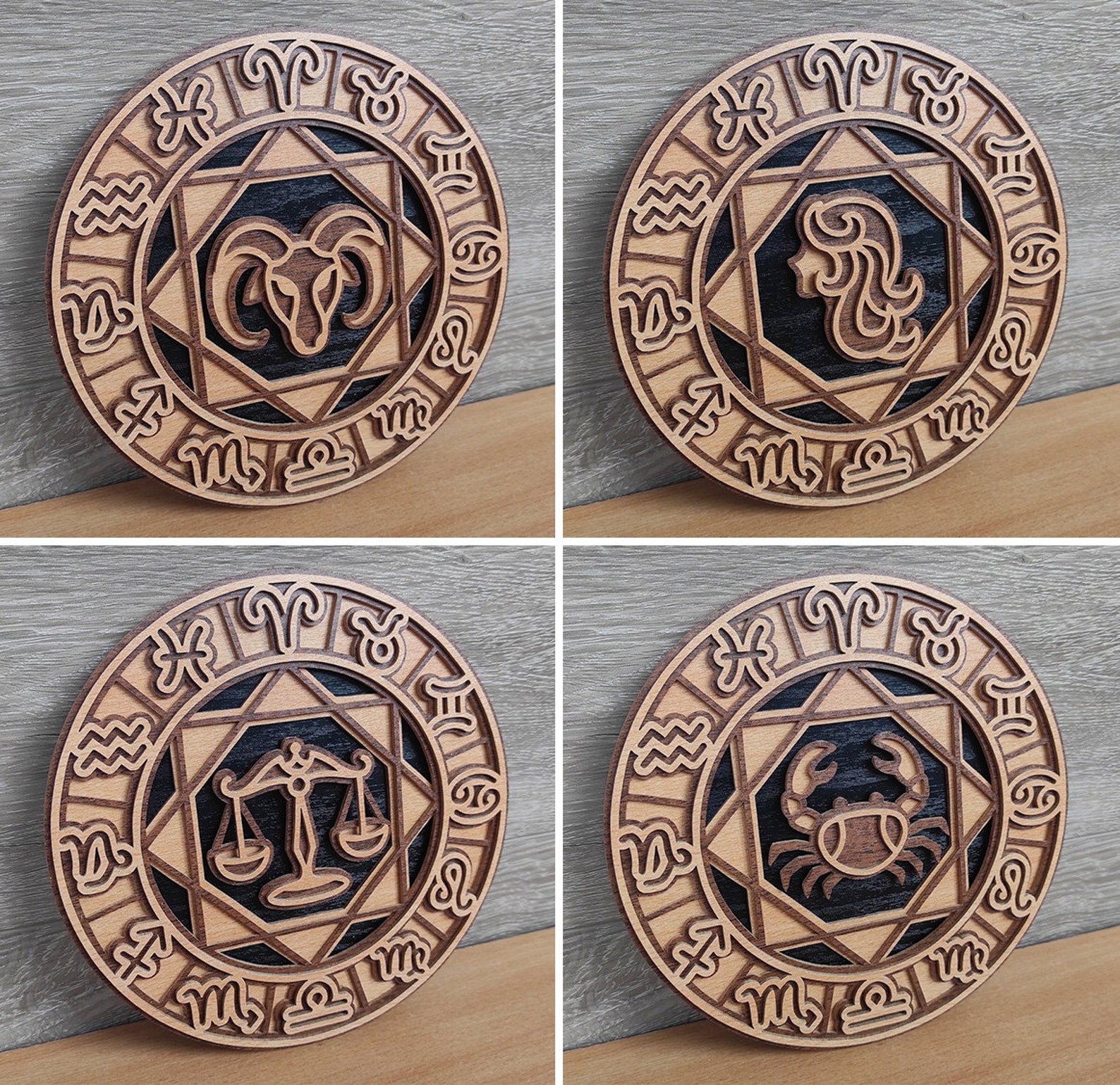 C200-zodiac Signs Set Scroll Saw Pattern pdf Dxf Svg - Etsy
