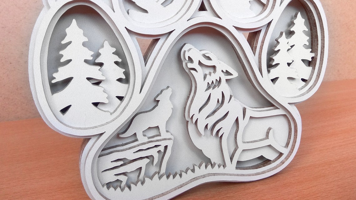 C138-wolf Scroll Saw Pattern pdf Dxf Svg Eps - Etsy Canada
