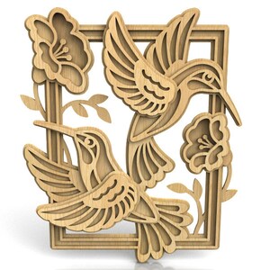 C215-hummingbirds - Scroll Saw Pattern (pdf, Dxf, Svg, Eps) - Etsy