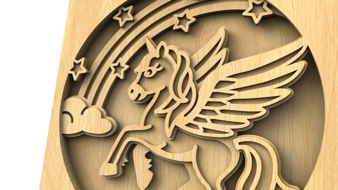 C222-unicorn Scroll Saw Pattern pdf Dxf Svg Eps - Etsy