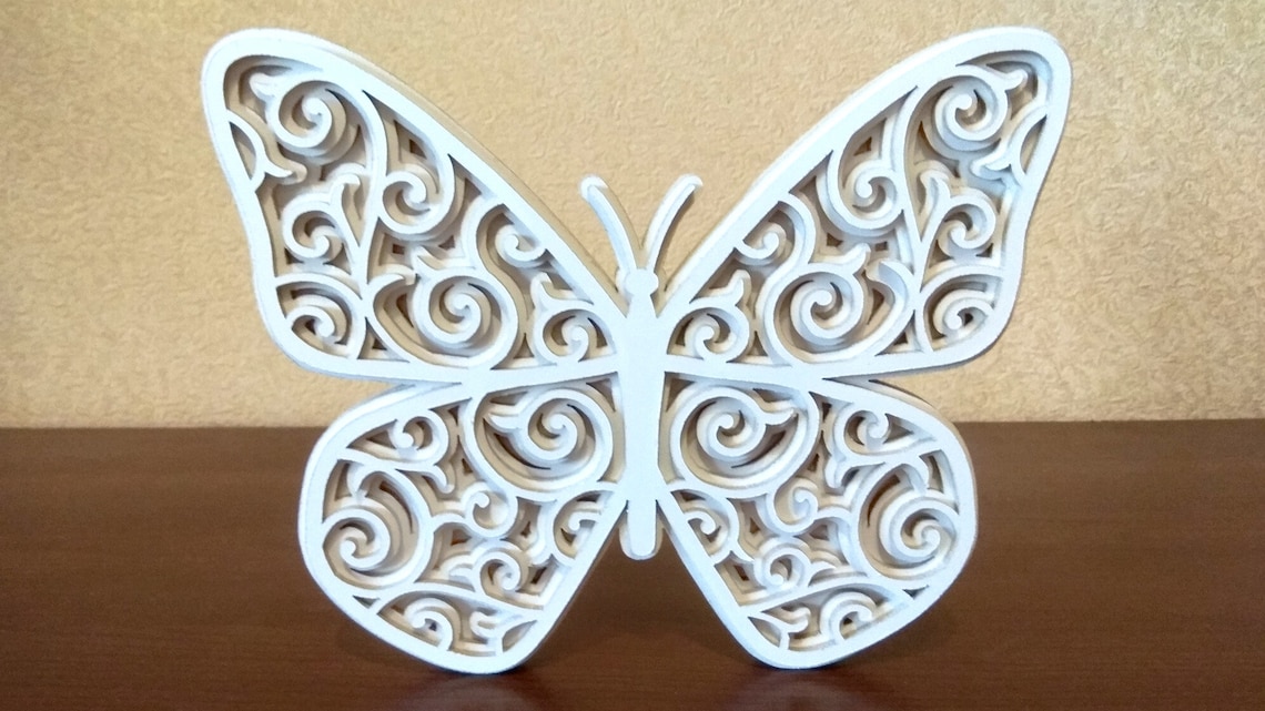 C35-Butterfly Scroll saw pattern pdf dxf svg eps | Etsy