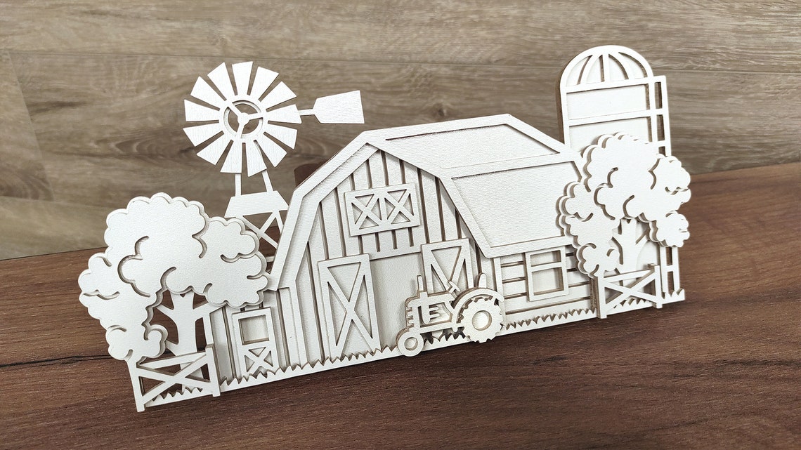 C203-farm - Scroll Saw Pattern (pdf, Dxf, Svg, Eps) - Etsy