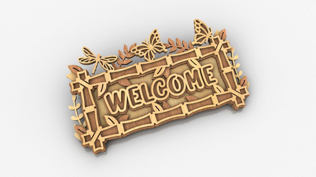 C256-welcome - Scroll Saw Pattern (pdf, Dxf, Svg, Eps) - Etsy