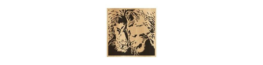 037-lions - Scroll Saw Pattern (pdf, Jpg, Dxf, Svg, Eps) - Etsy