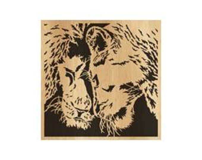 037-lions - Scroll Saw Pattern (pdf, Jpg, Dxf, Svg, Eps) - Etsy