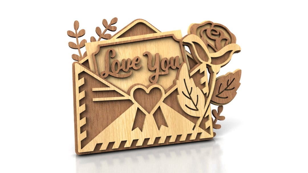 C251-love Letter - Scroll Saw Pattern (pdf, Dxf, Svg, Eps) - Etsy