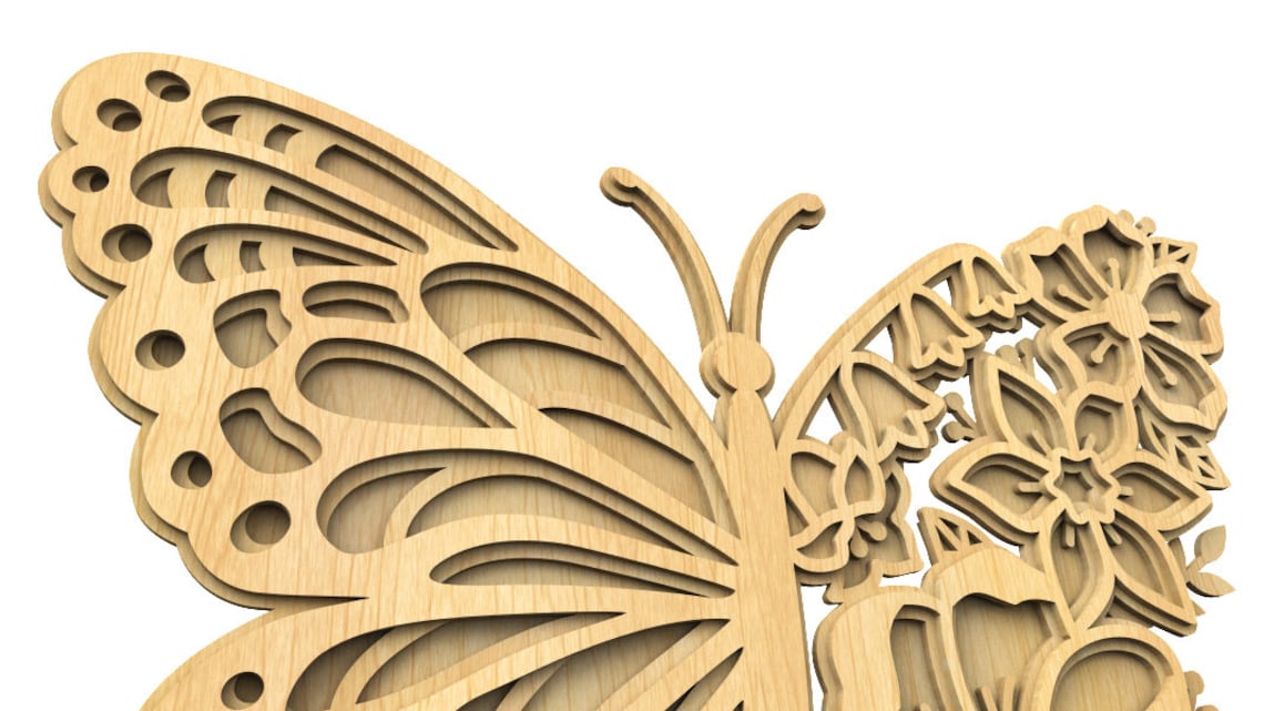 C209-butterfly Scroll Saw Pattern pdf Dxf Svg Eps - Etsy