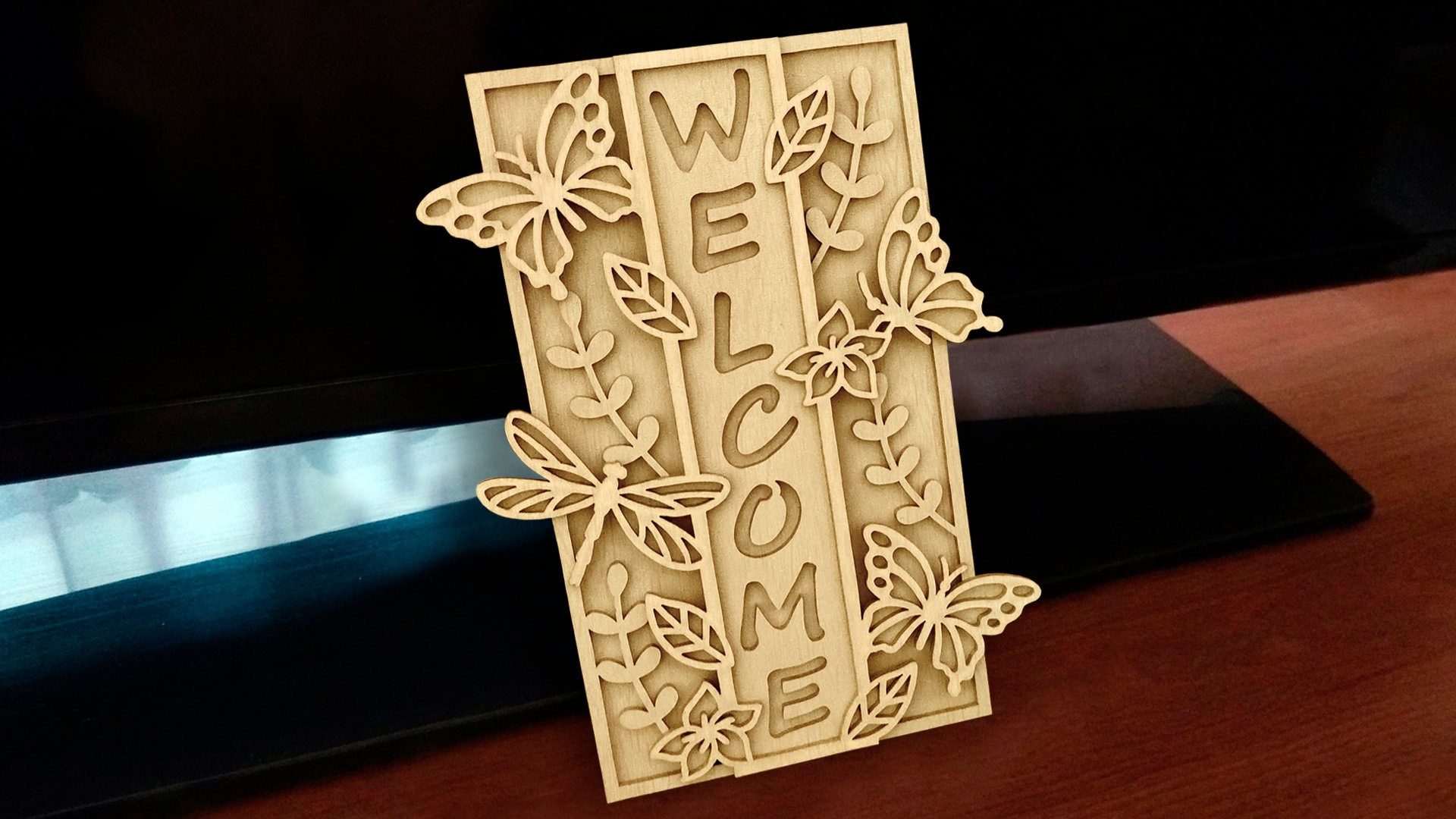 C168-Welcome Scroll saw pattern pdf dxf svg eps | Etsy