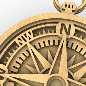 C239-compass - Scroll Saw Pattern (pdf, Dxf, Svg, Eps) - Etsy