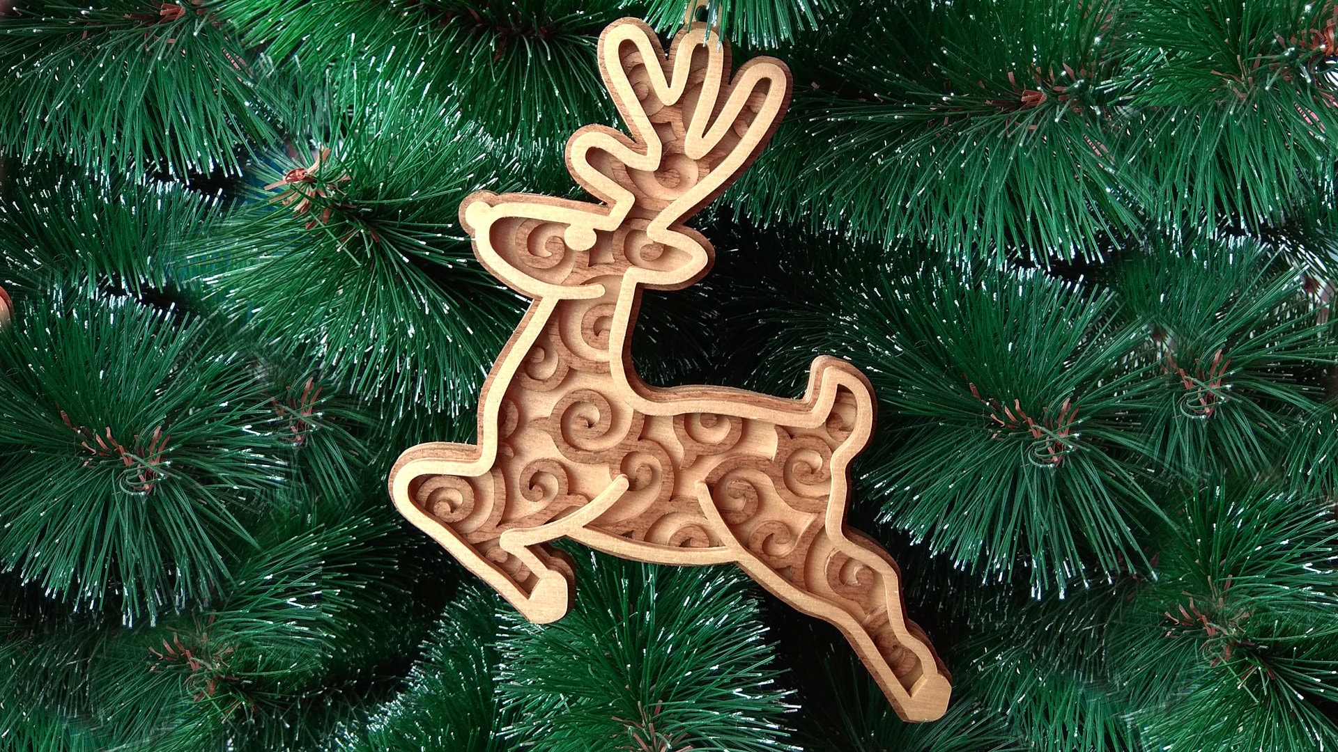 C83-christmas Deer - Scroll Saw Pattern (pdf, Dxf, Svg, Eps) - Etsy