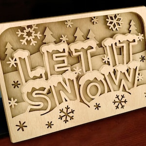 C189-let It Snow - Scroll Saw Pattern (pdf, Dxf, Svg, Eps) - Etsy