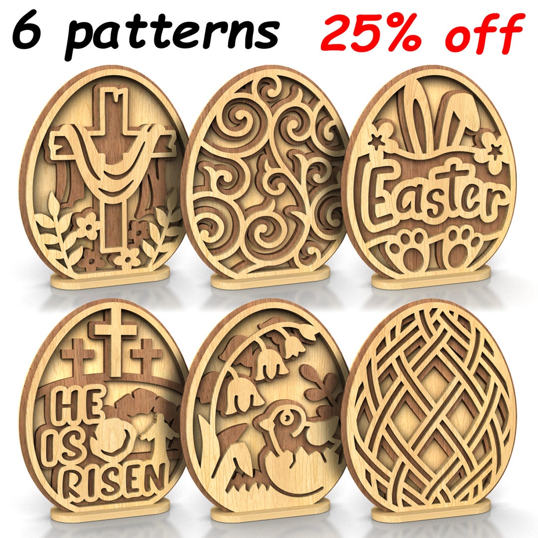 C253b-easter Eggs Set - Scroll Saw Pattern (pdf, Dxf, Svg, Eps) - Etsy