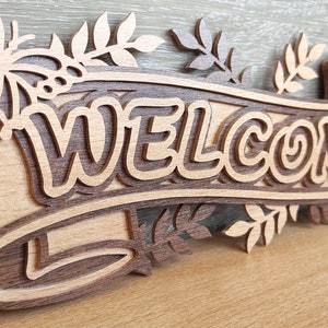 C202-welcome - Scroll Saw Pattern (pdf, Dxf, Svg, Eps) - Etsy