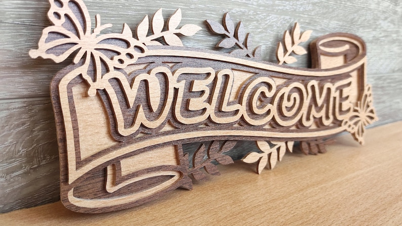 C202-welcome Scroll Saw Pattern pdf Dxf Svg Eps | Etsy