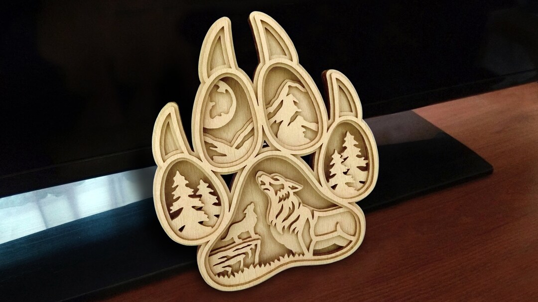 C138-wolf - Scroll Saw Pattern (pdf, Dxf, Svg, Eps) - Etsy